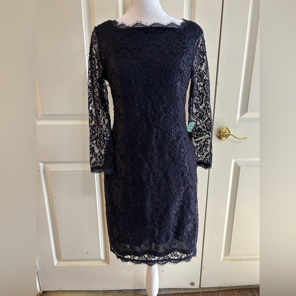 Simply Liliana | Dresses | Nwt Elegant Navy Lace Dress By Simply ...